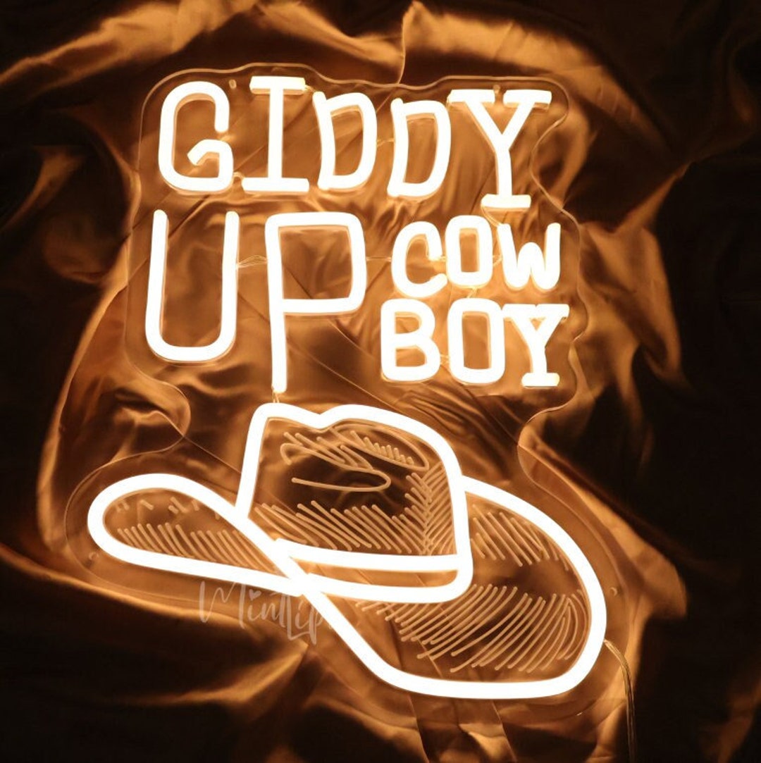 Giddy up Cowboy Neon Sign| Wild West Home Decor| Vintage Western Neon ...