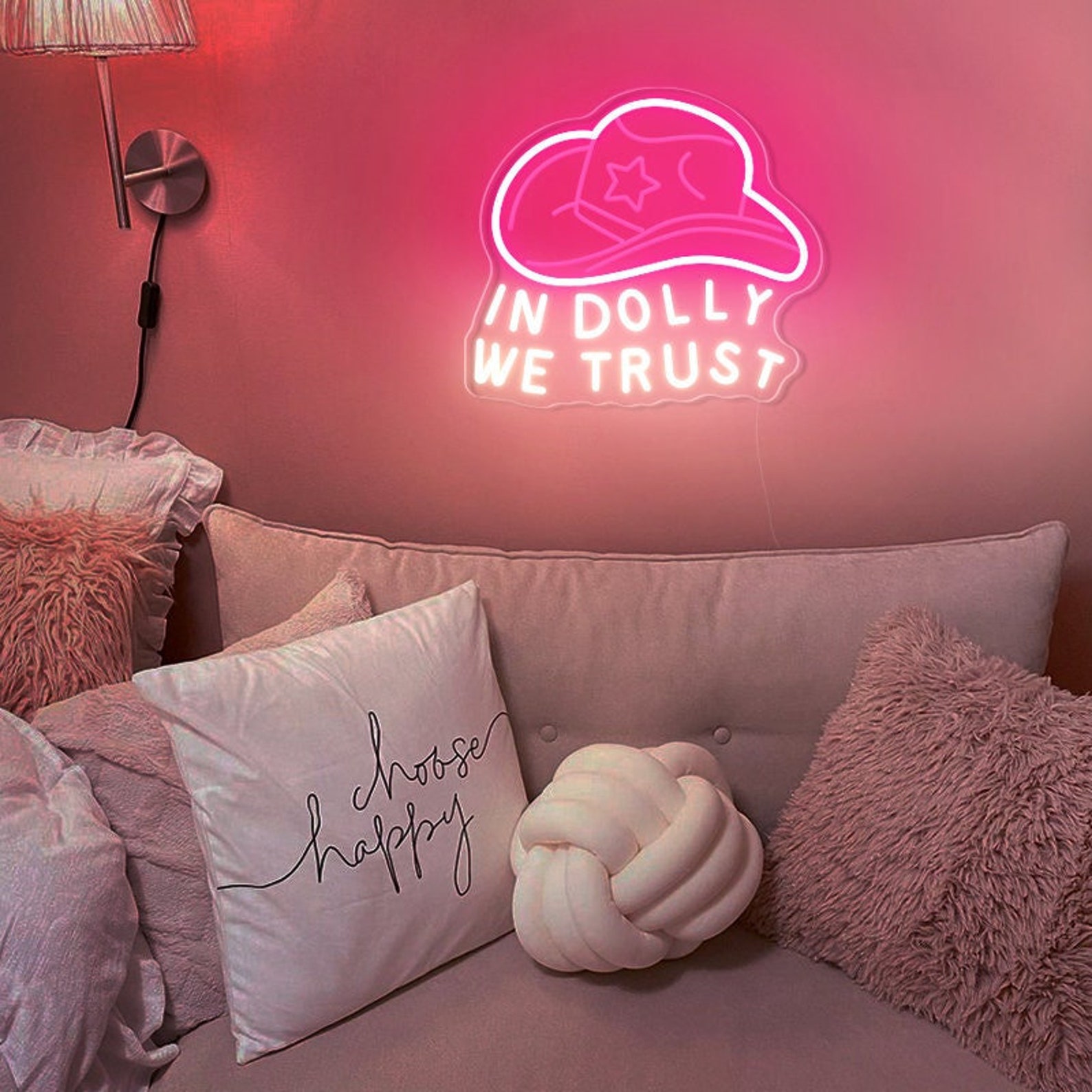 In Dolly We Trust Neon Sign | Custom Western Decor Sign | Cowboy Themed ...