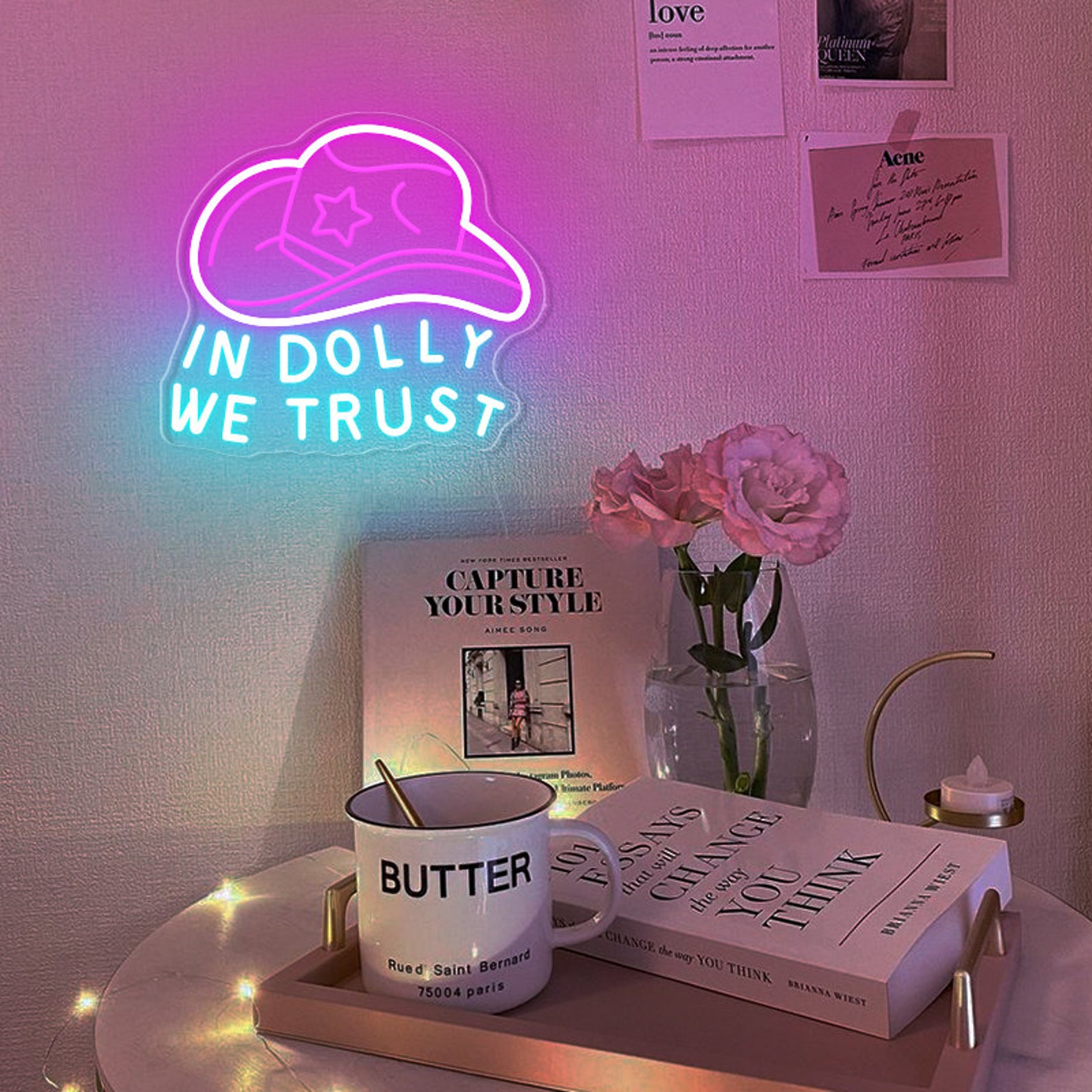 In Dolly We Trust Neon Sign | Custom Western Decor Sign | Cowboy Themed ...