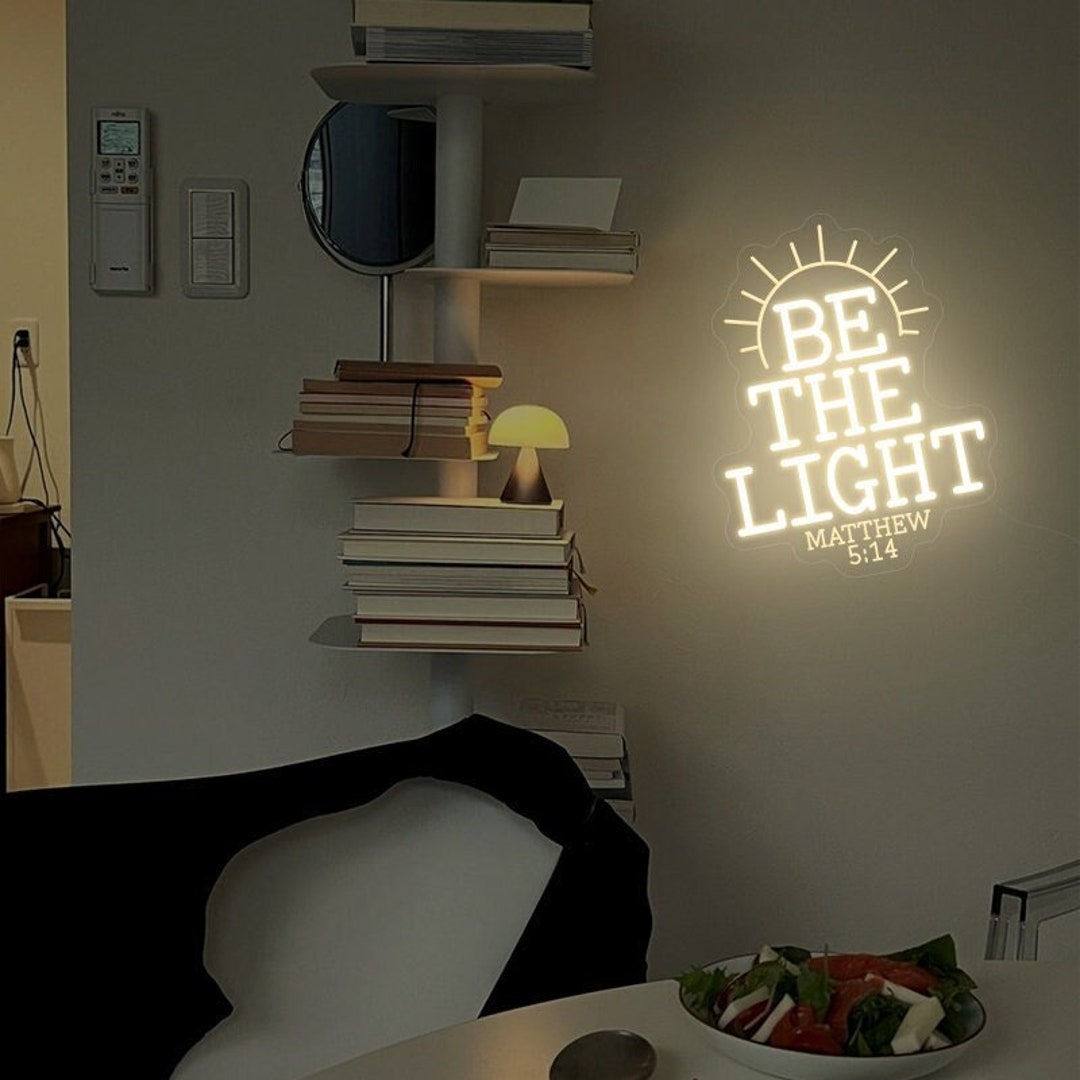 Be the Light Neon Sign Bible Verse LED Decor Gift for - Etsy