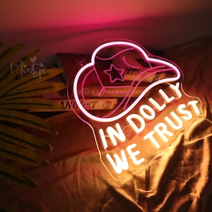 In Dolly We Trust Neon Sign | Custom Western Decor Sign | Cowboy Themed ...