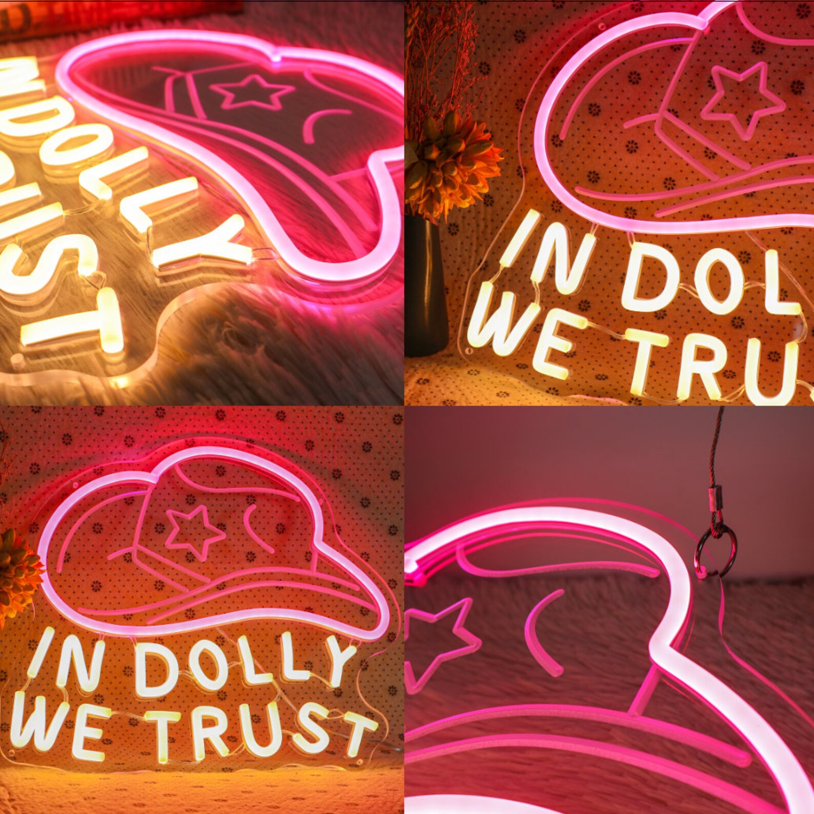 In Dolly We Trust Neon Sign | Custom Western Decor Sign | Cowboy Themed ...