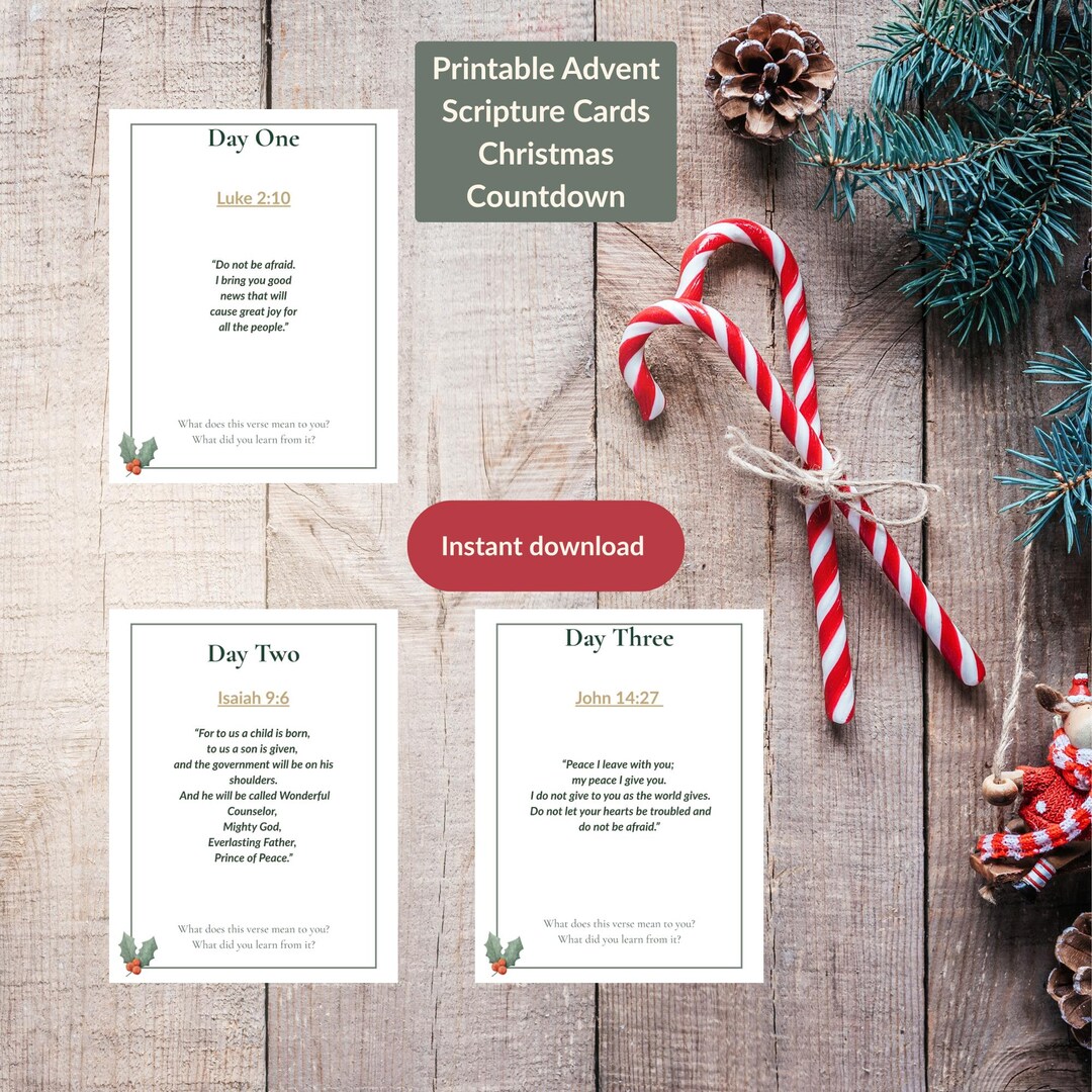 Christian Advent Scripture Cards - Printable Christmas Countdown ...