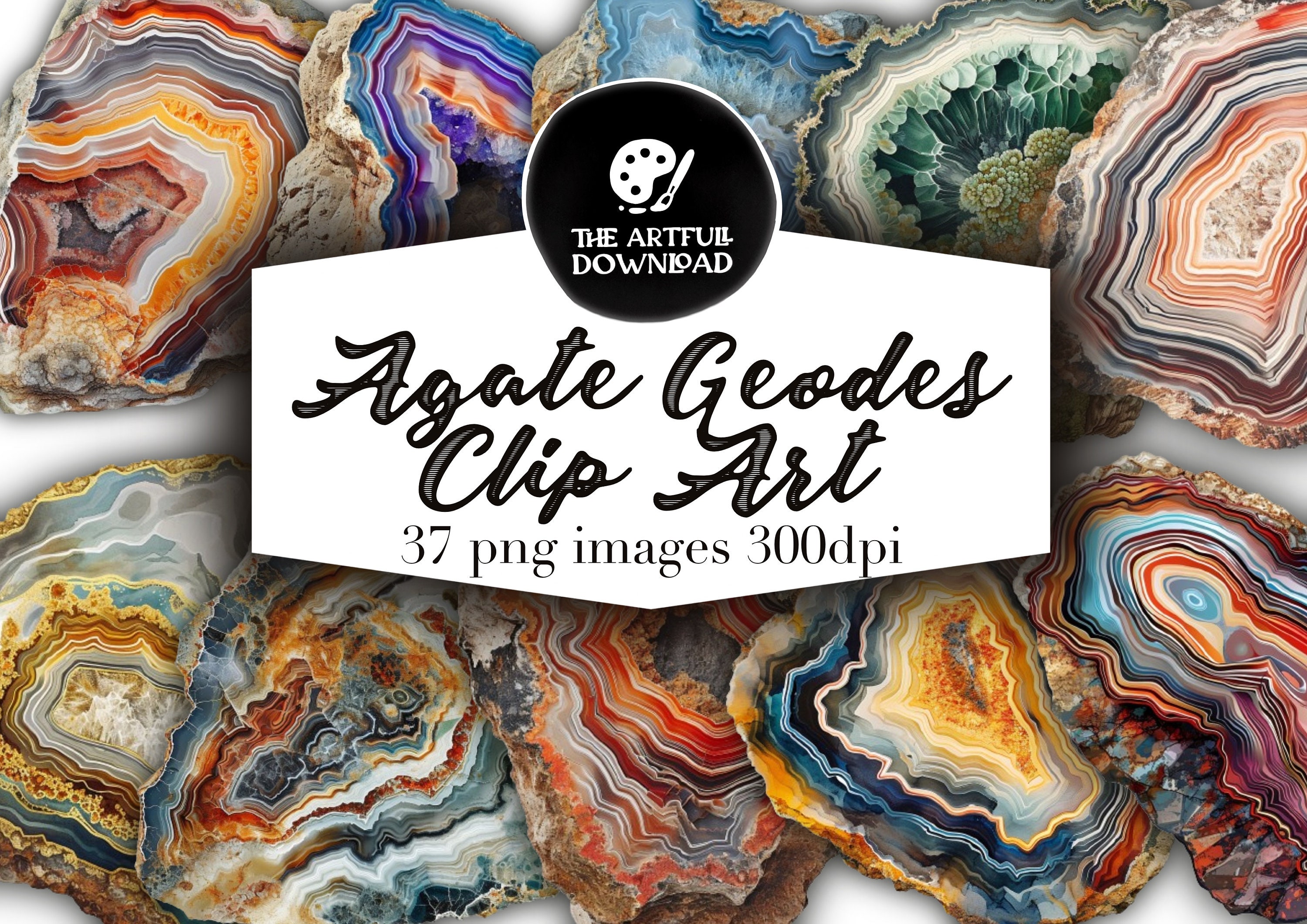 Agate Geodes Clip Art, Png Images, Digital Product, Printable, Download ...