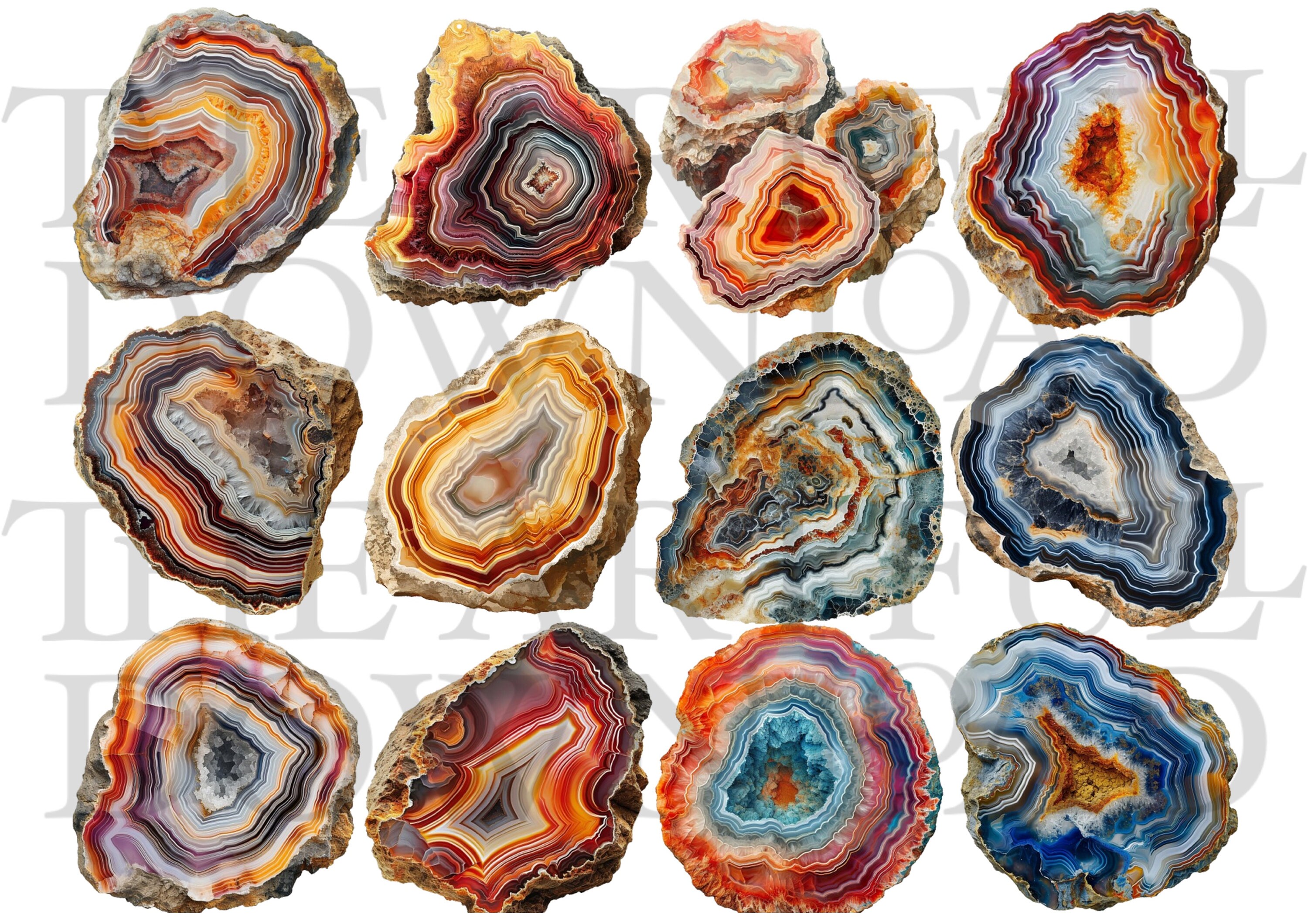 Agate Geodes Clip Art, Png Images, Digital Product, Printable, Download ...