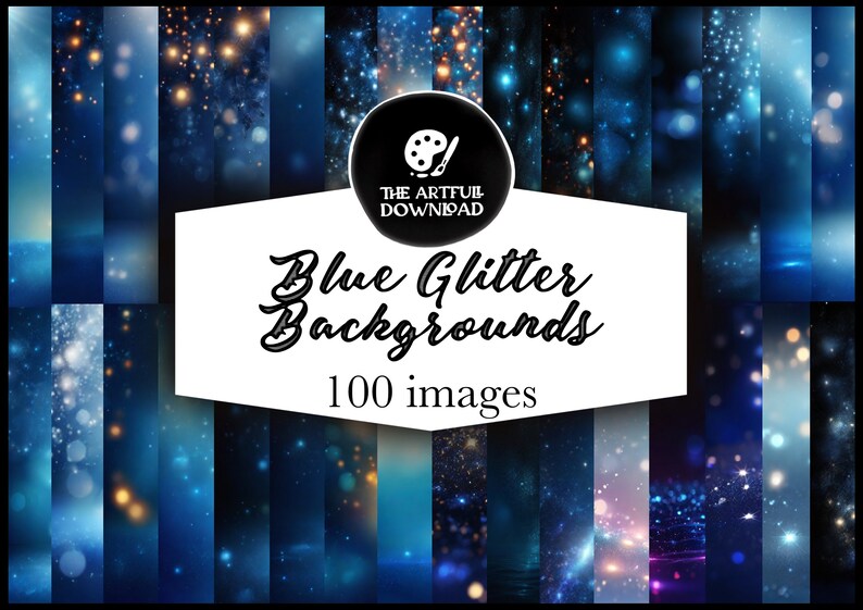 Blue Glitter Backgrounds, PDF Files, Png Images, Digital Product ...