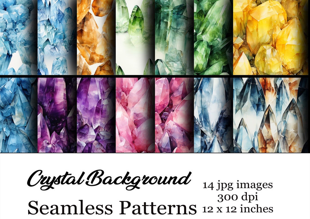Crystal Background Seamless Patterns, Digital Download, Scrapbook ...