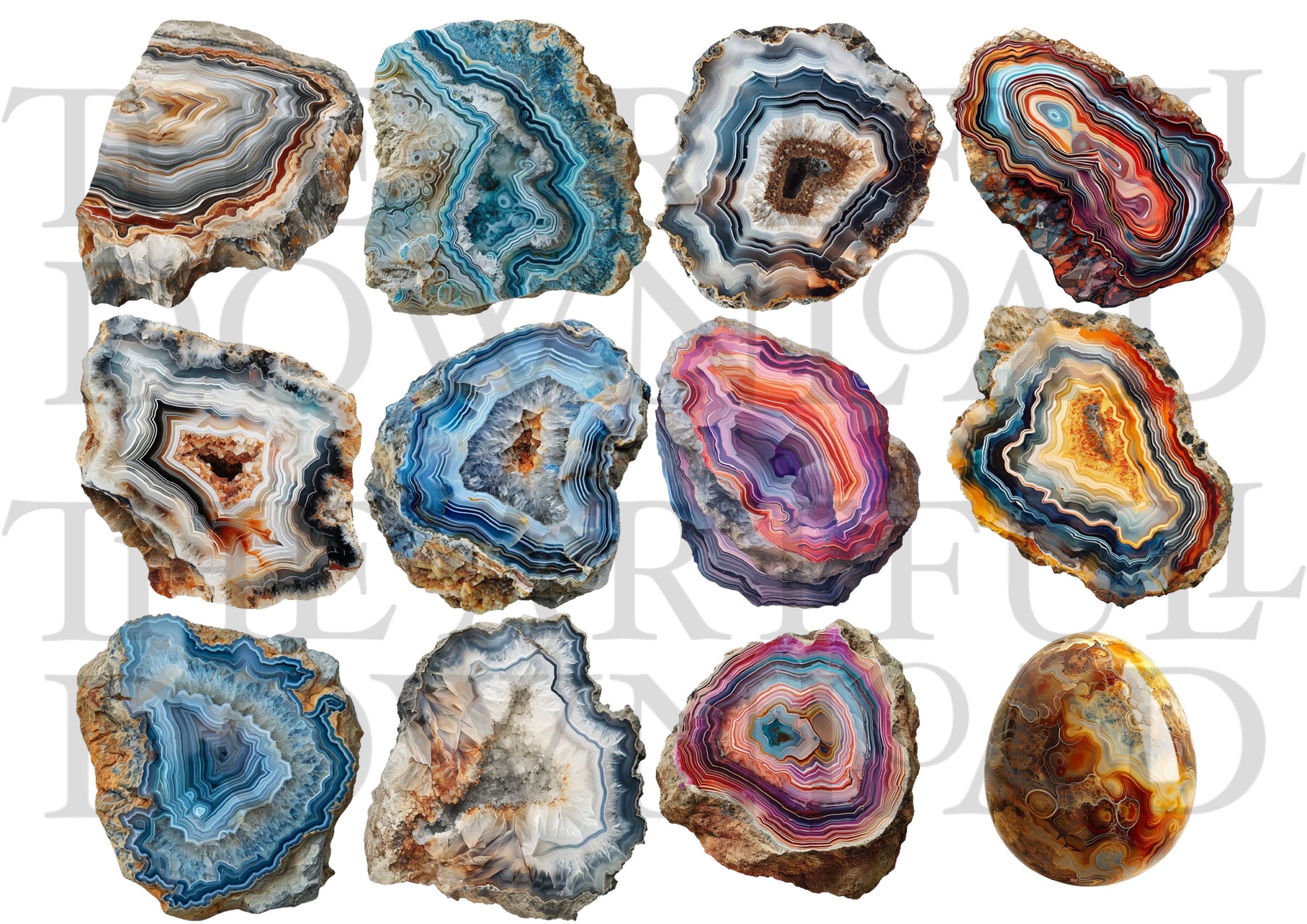 Agate Geodes Clip Art, Png Images, Digital Product, Printable, Download ...