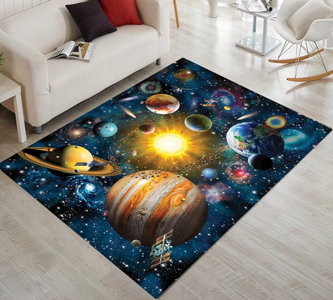 Space Rug, Sun Moon Rug, Galaxy Rug, Planet Rug, Astronomy Rug, Science ...