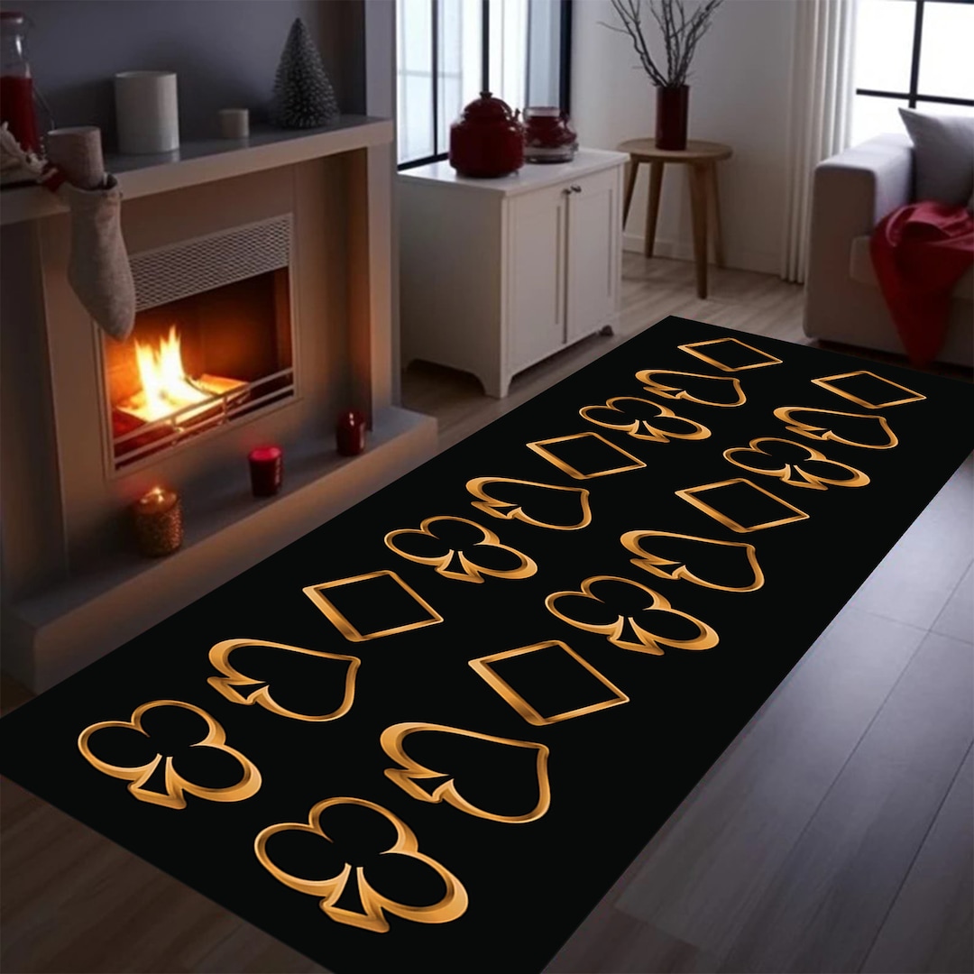 Poker Card, Runner Rug,playing Cards Symbols Rug,poker Game Ruuner ...