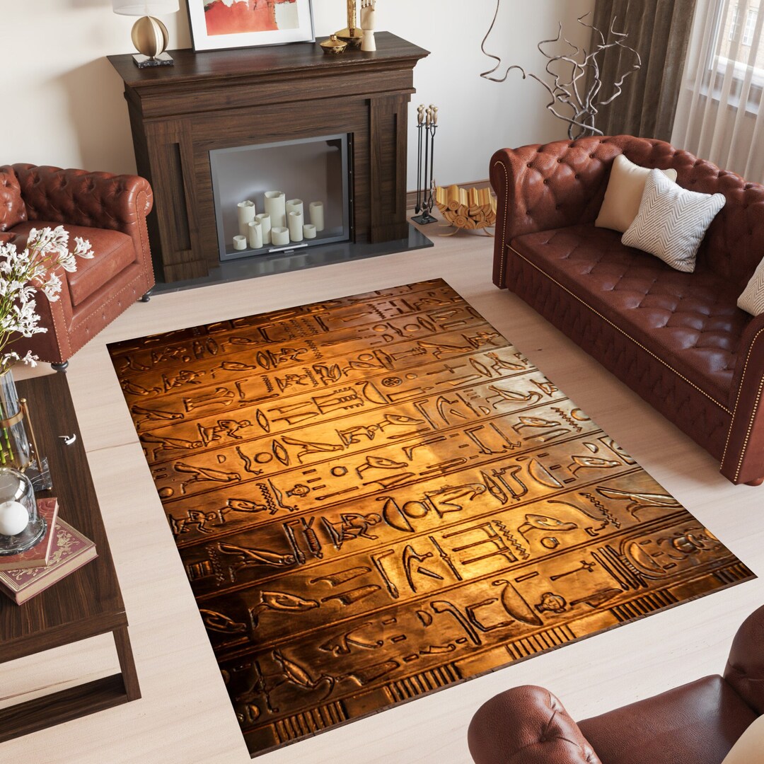 Egypt Rug, Ancient Rug, Hieroglyph Rug, Anubis Rug, Egyptian Decor, for ...