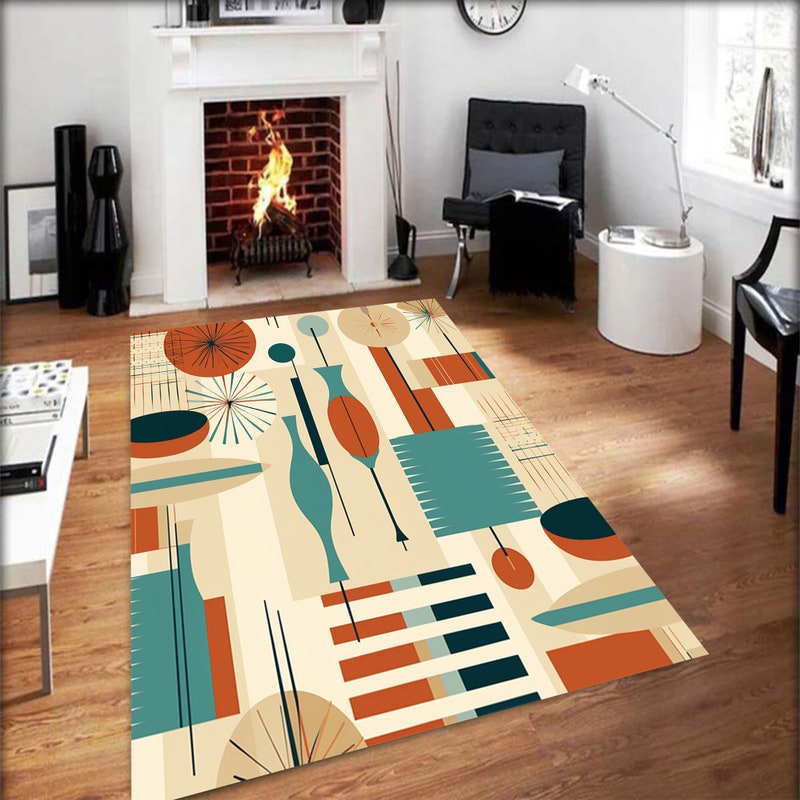 Mid Century Rug - Etsy UK