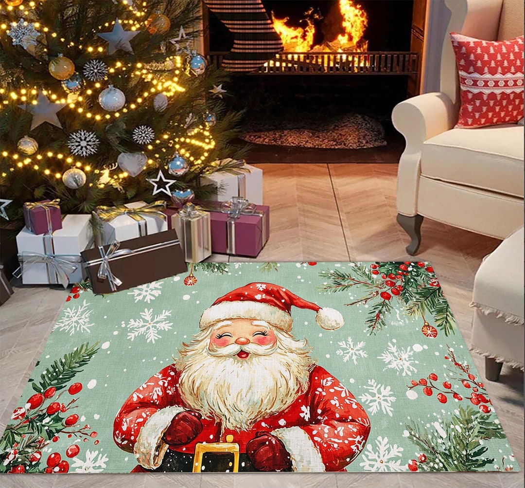 Christmas Rug, Santa Rug, Christmas Gift Rug, Santa Claus Gift Rug ...