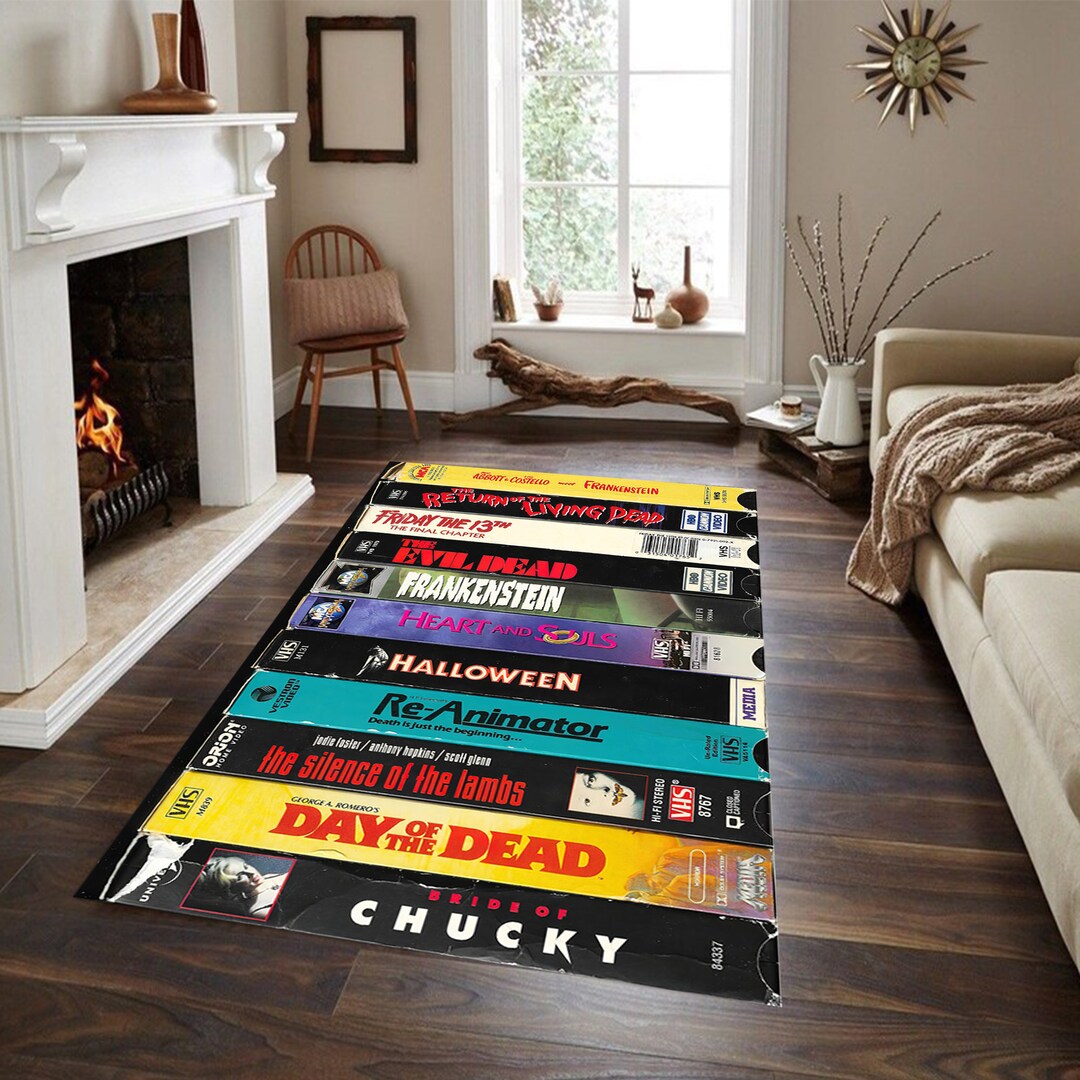 Horror Movie Themed Rug, Nostalgic Retro Style Rug, Horror Movie Rug ...
