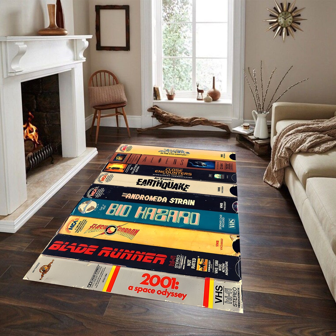 Movie Room Rug, Nostalgic Retro Style Rug, Horror Movie Themed Rug ...