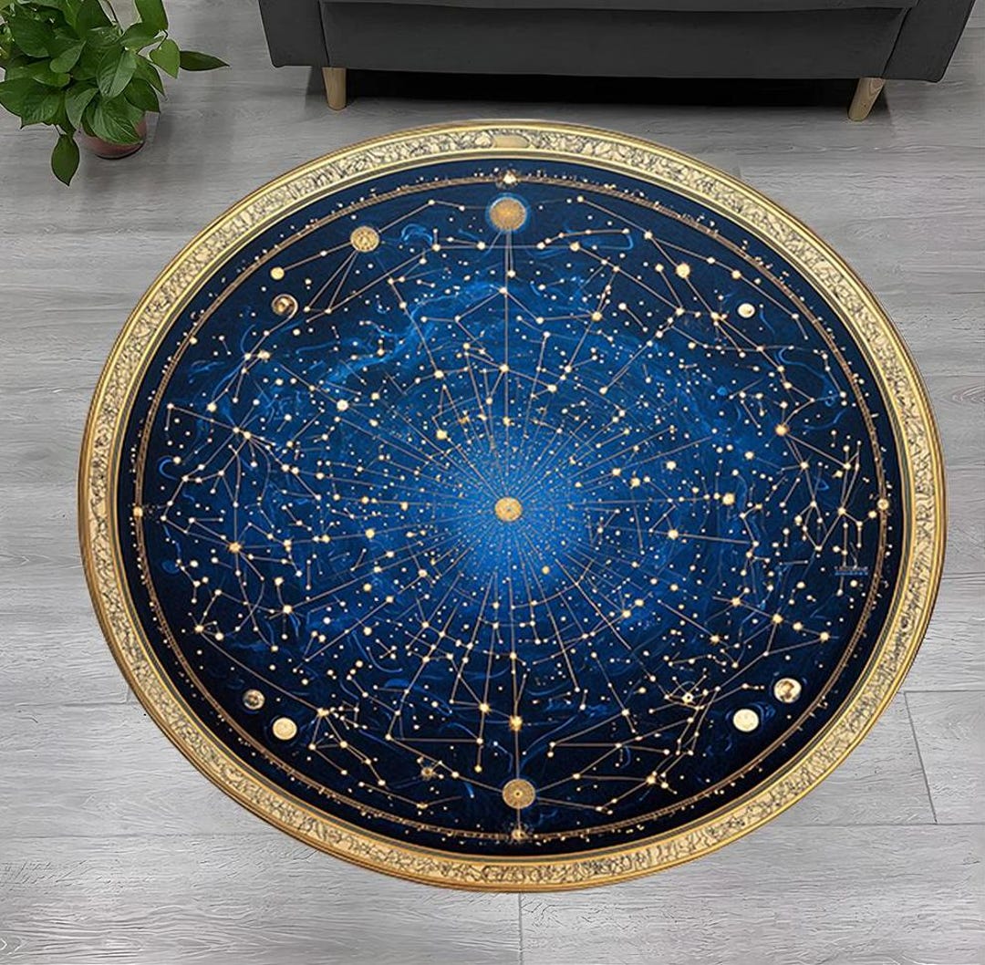 Constella Rug, Starry Rug, Sky Decor Rug, Constella Round Rug, Home ...