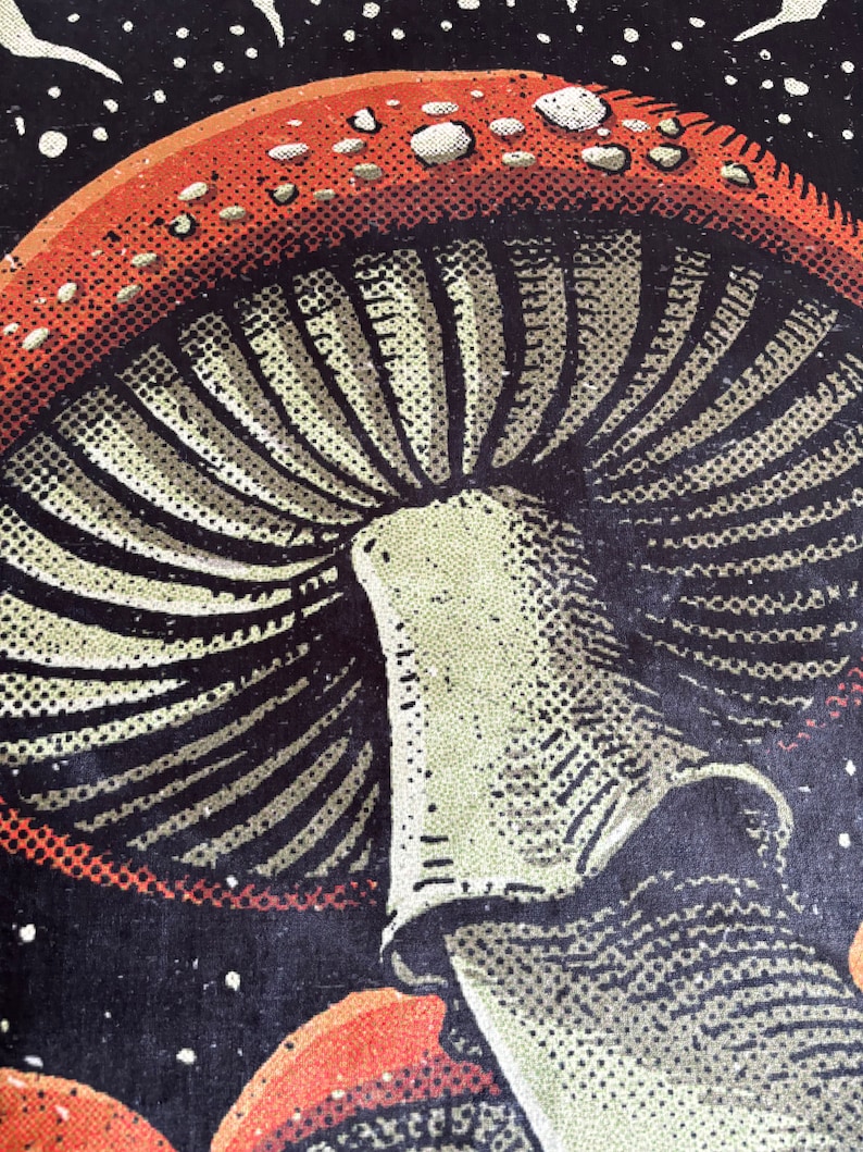 Mushroom Pattern Round Rug: Bohemian Decor, Non-slip - Etsy