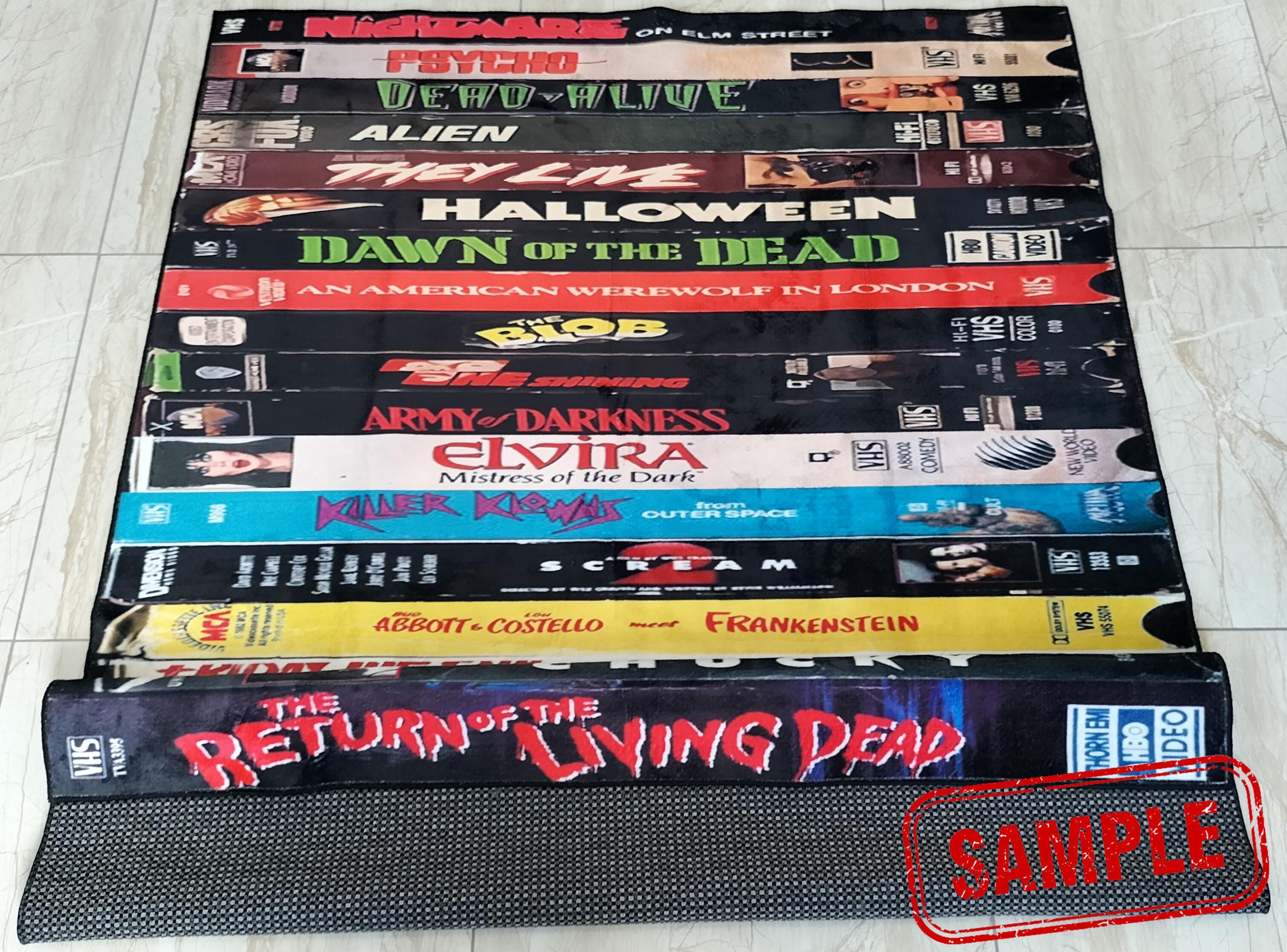Retro VHS Horror Movie Rug: Cinema Room Decor - Etsy