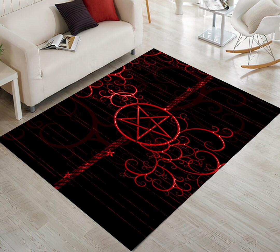 Devil Star Rug Devil Pattern Rug Satanic Rug Living Room - Etsy