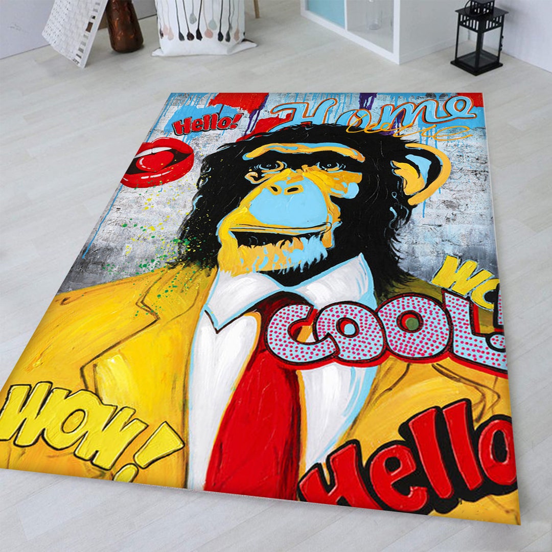 Pop Art, Pop Art Rug, Graffiti Rug, Pop Art Pattern Rug, Colorful Rug ...