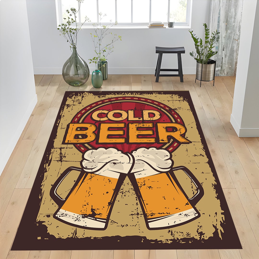 Beer Rug: 3D Print Alcohol Theme Bar Mat - Etsy