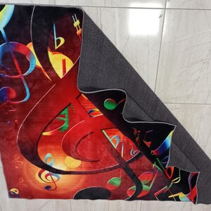 Treble Clef Rug: Colorful Music Notes, Music Room Decor - Etsy