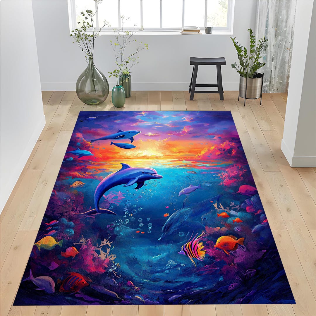 Colorful Fish Rug,aquarium Rug, Fish Rug, Ocean Rug, Fish's, Fish ...