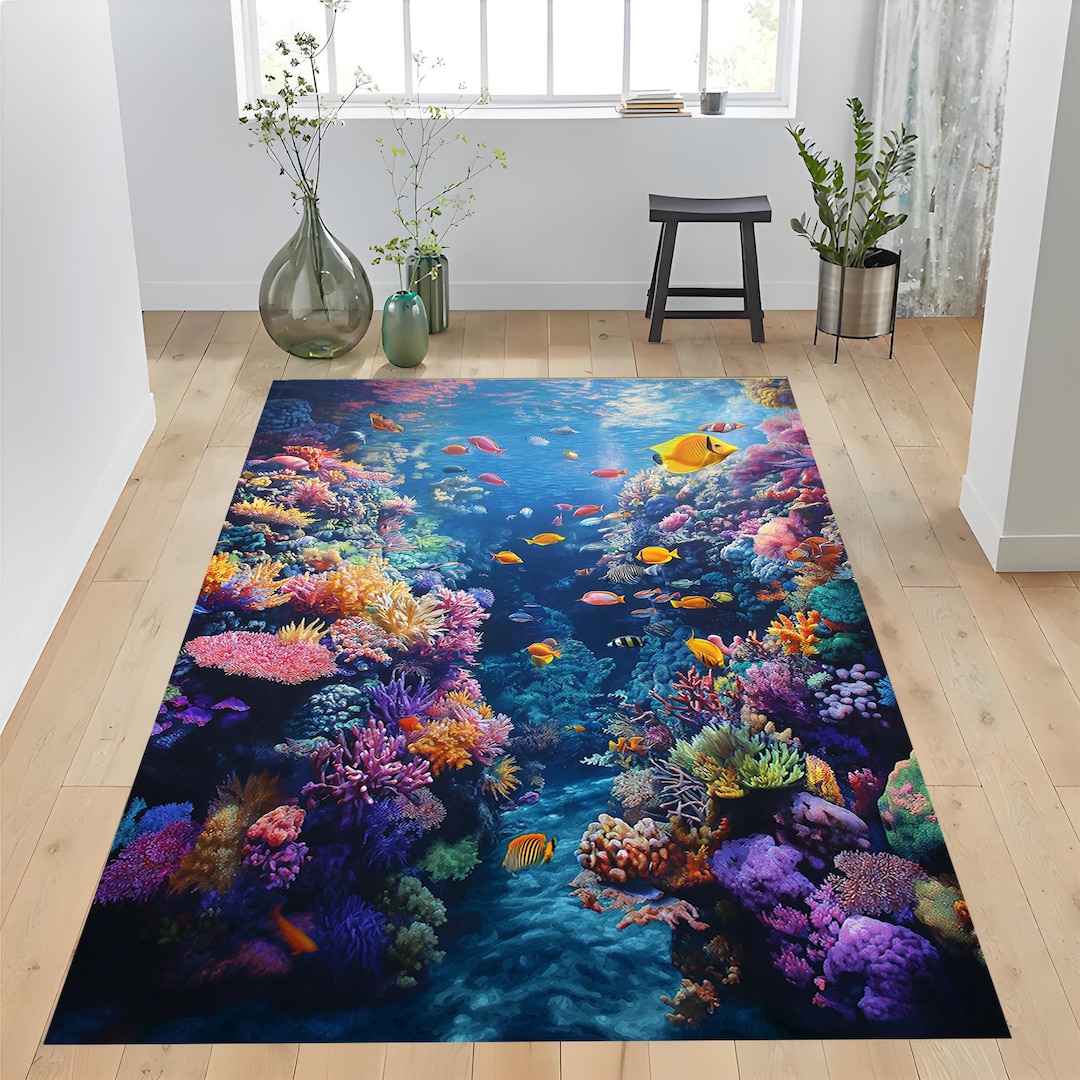 Colorful Fish Rug, Aquarium Rug, Fish Rug, Ocean Rug,fish's, Fish ...