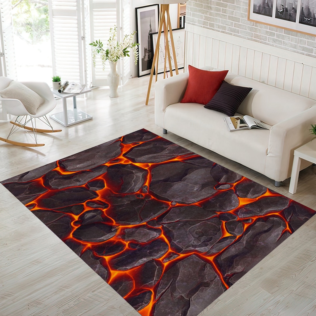 Lava Rug, Hot Lava Rug, Lava Look Rug, Fire Rug, Volcano Rug, Lava ...