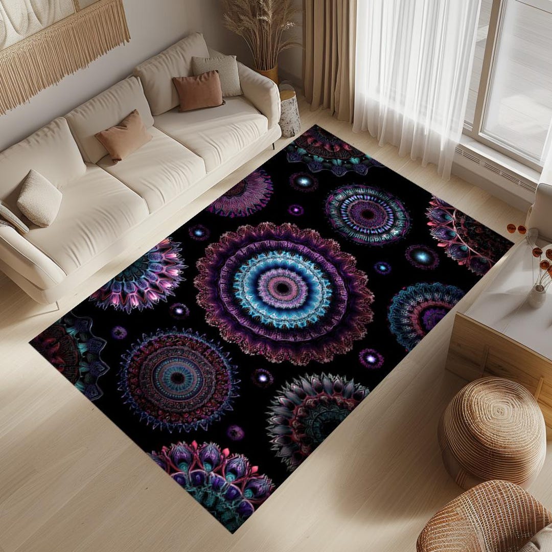 Mandala Rug, Mandala Decor Rug, Home Decor Rug, Mandala Area Rug ...