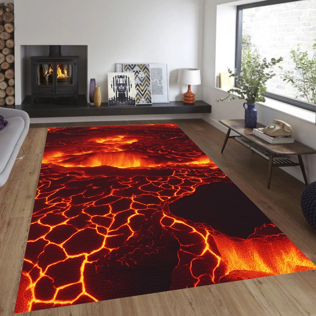 Lava Rug, Hot Lava Rug, Lava Look Rug, Fire Rug, Volcano Rug, Lava ...