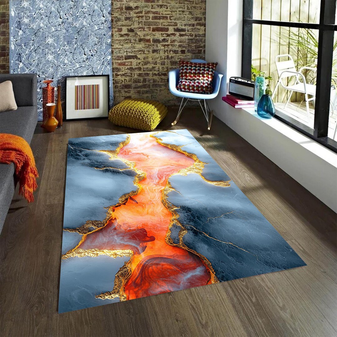 Lava Rug, Hot Lava Rug, Lava Look Rug, Fire Rug, Volcano Rug, Lava ...