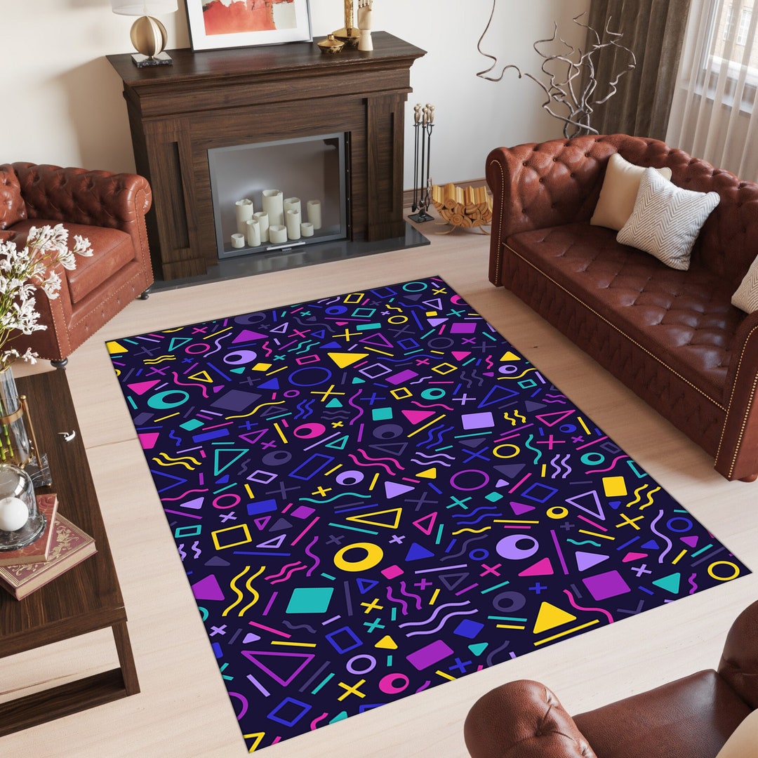 Arcade Rug, Arcade Room Decor, 80s Arcade Rug, Arcade Decor, Abstract ...