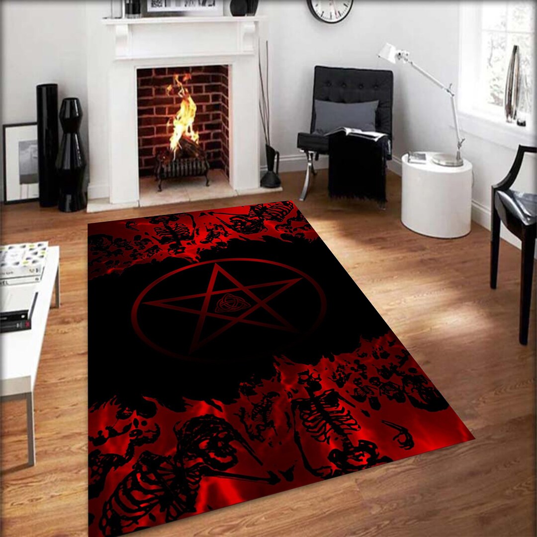 Pentegram Rug,baphomet Rug,gothic Home Decor,satan Rug,witch Board Rug ...