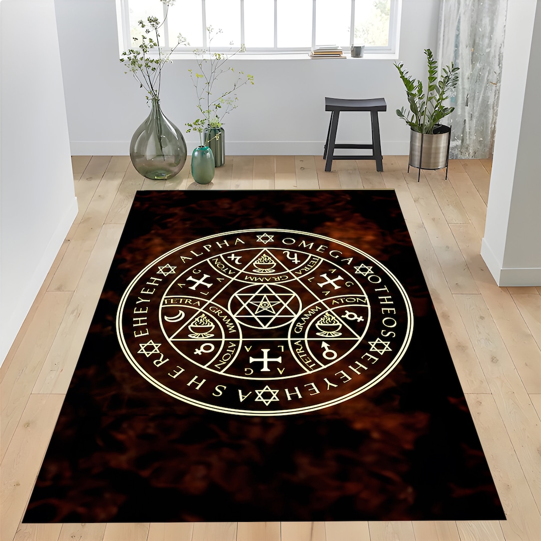 Compass Rug, Compass, Compass Design Rug, Medallion Rug, Nonslip ...