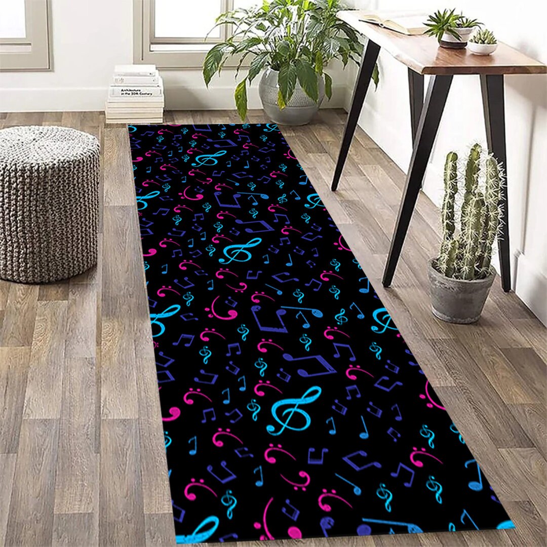 Music Runner Rug, Music Room Rug, Music Rug, Music Piano Rug, Runner ...