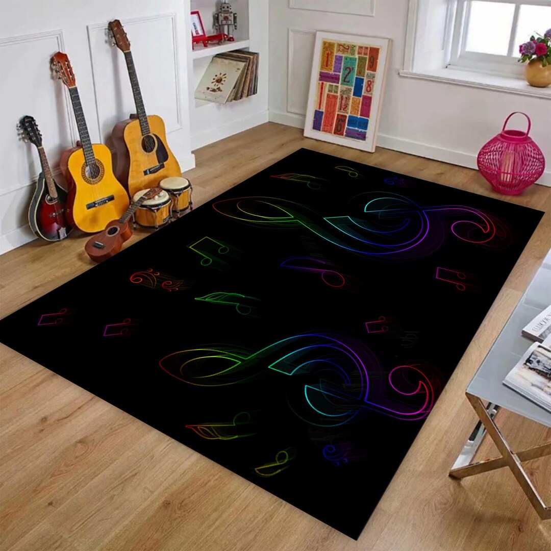 Colorful Music Notes Rug, Music Notes Rug,clef Rug,music Rug,treble ...
