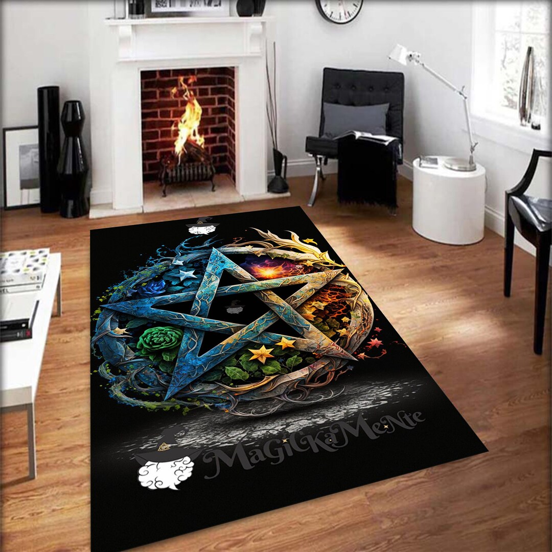 Pentegram Rug,baphomet Rug,gothic Home Decor,satan Rug,witch Board Rug ...