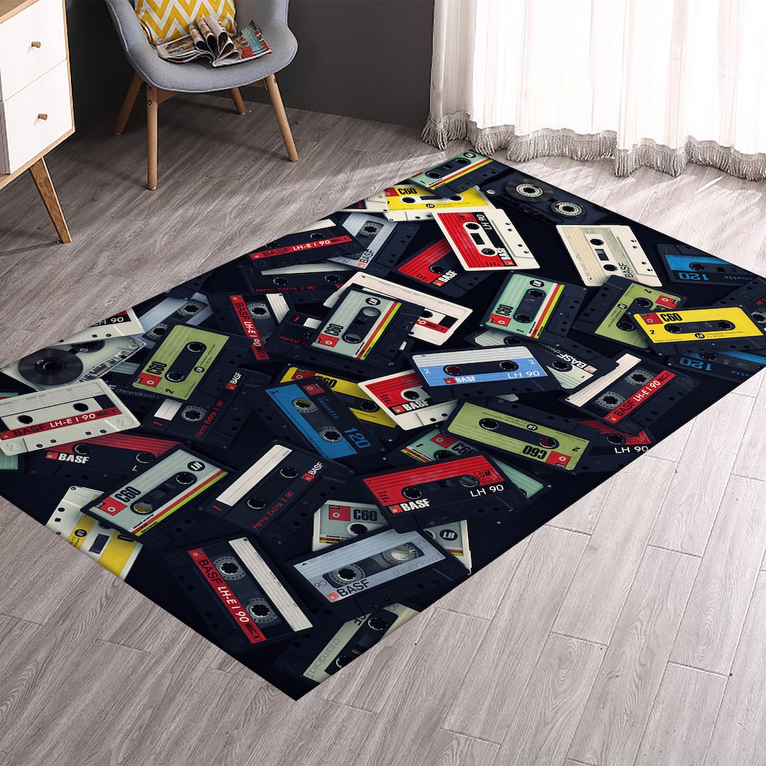 Classic Cassette Rug, 90s Rug, Tape Rug, Retro Design Rug, Non Slip ...