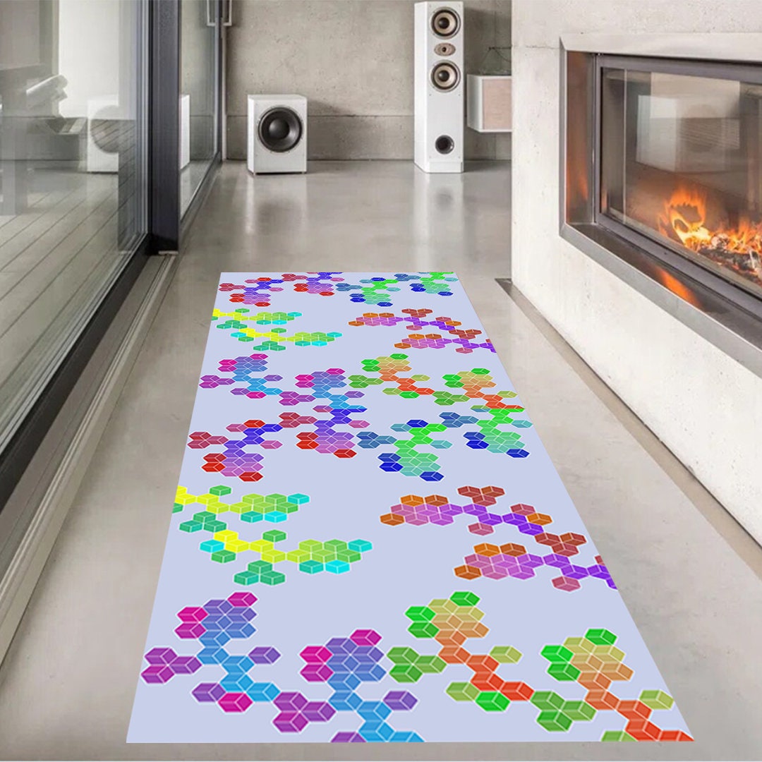 Rubix Cube Runner, Runner Rug, Hallway Rug, Rubik's Cube Runner Rug ...