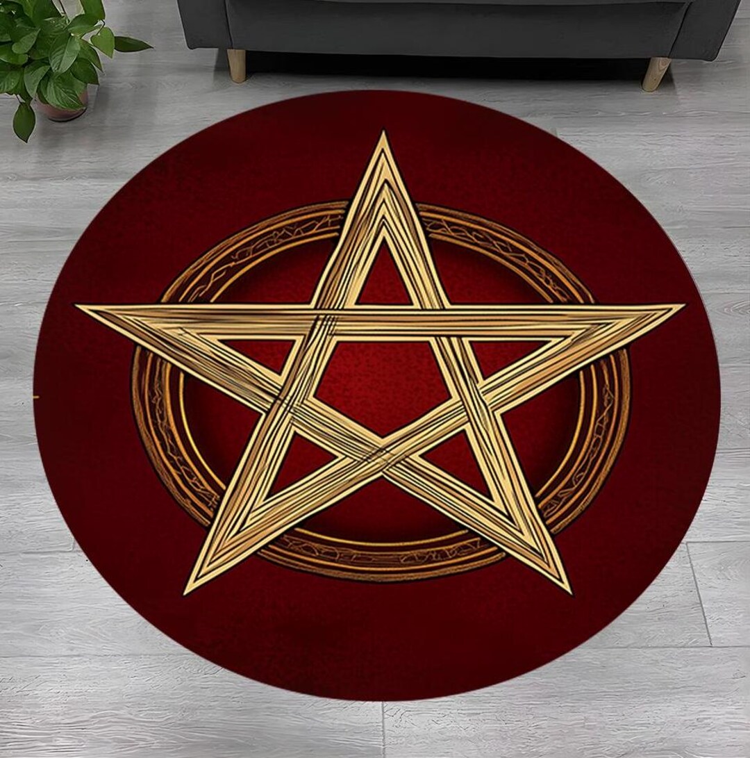 Pentagram Rug, Star Decor Rug, Pentagram Design Rug,gothic Area Rug ...