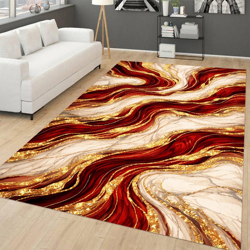 Gold Statement Rug - Etsy