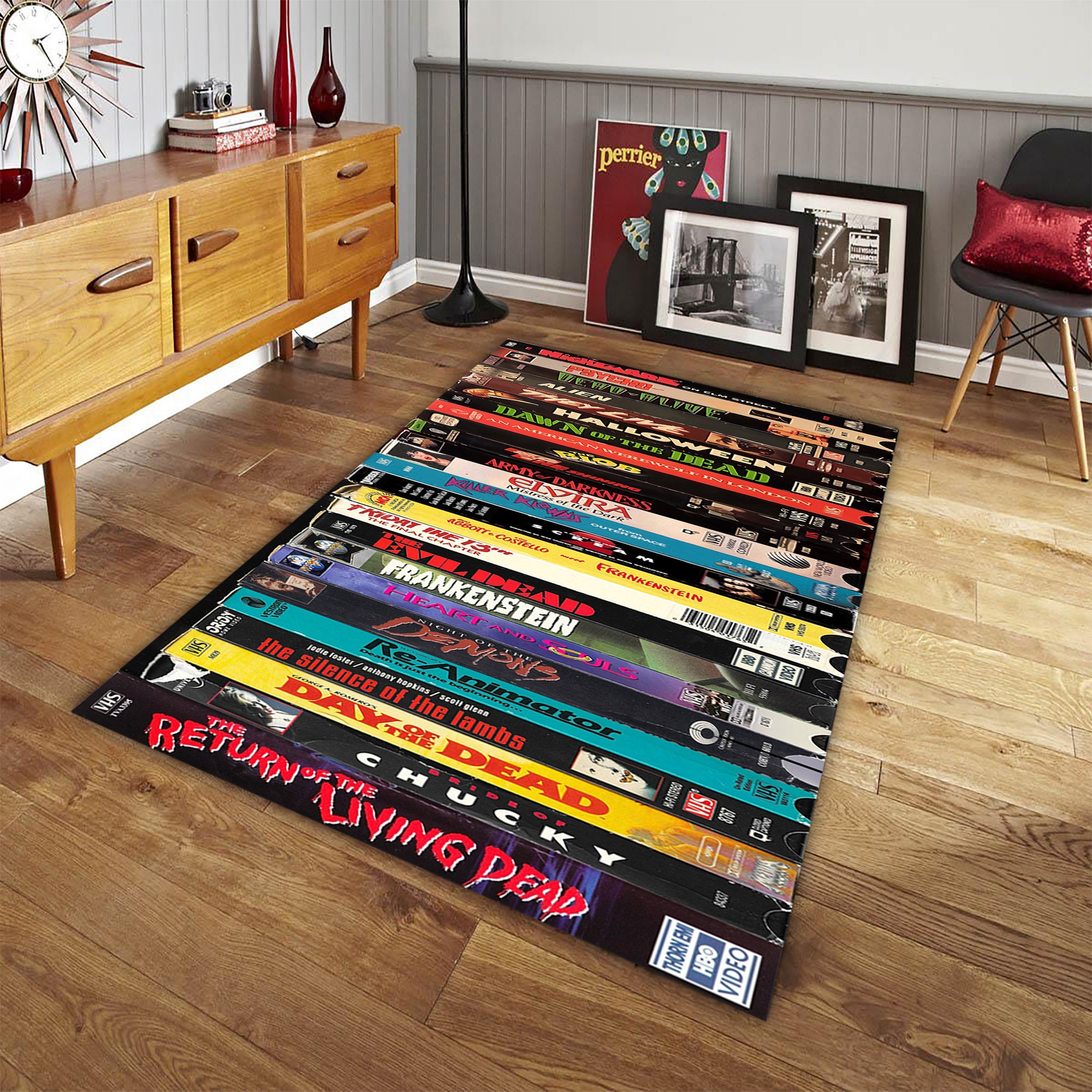 VHS Horror Movie Rug: Retro Cinema Room Decor - Etsy UK
