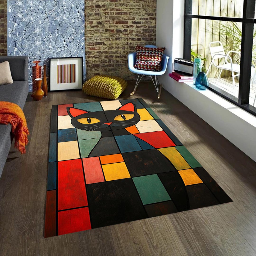 Mid Century Modern Rug, Mid Century Rug,mid Century Pattern Rug,mid ...