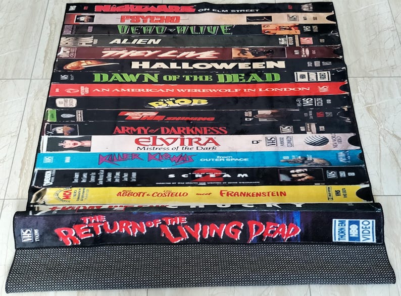 VHS Horror Movie Rug: Retro Cinema Room Decor - Etsy UK
