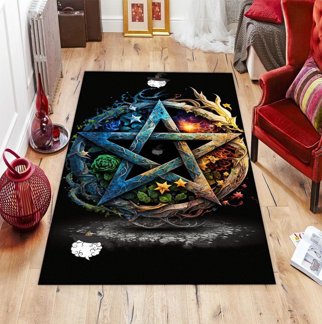 Pentegram Rug,baphomet Rug,gothic Home Decor,satan Rug,witch Board Rug ...