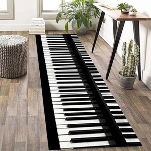 Piano Keyboard Runner Rug: Music Room Decor, Non-slip Cotton Base - Etsy