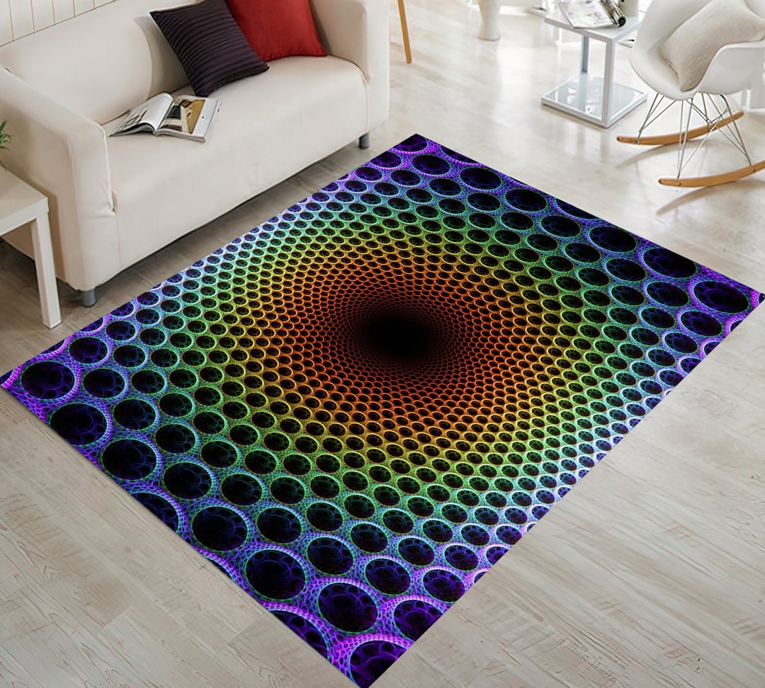 Optical Illusion Rug,optical Illusion,vortex Rug, 3D Vortex Illusion ...
