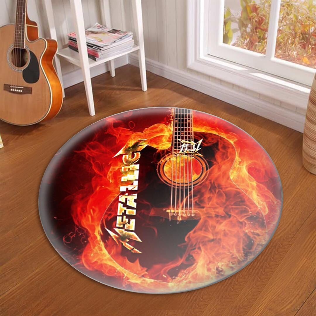 Guitar, Guitar Rug, Guitar Round Rug, Round Rug, Music Rug, Rock Guitar ...