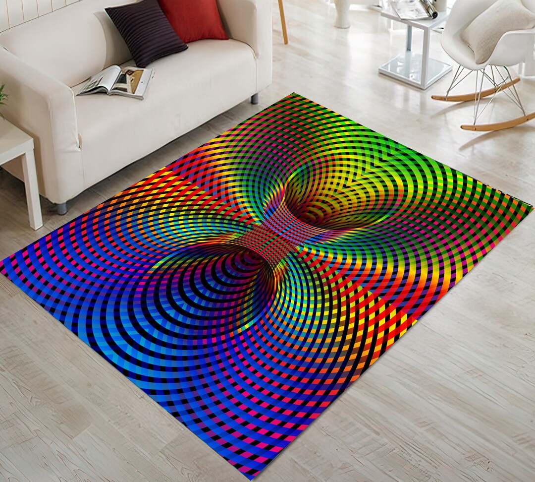 Optical Illusion Rug,optical Illusion,vortex Rug, 3D Vortex Illusion ...